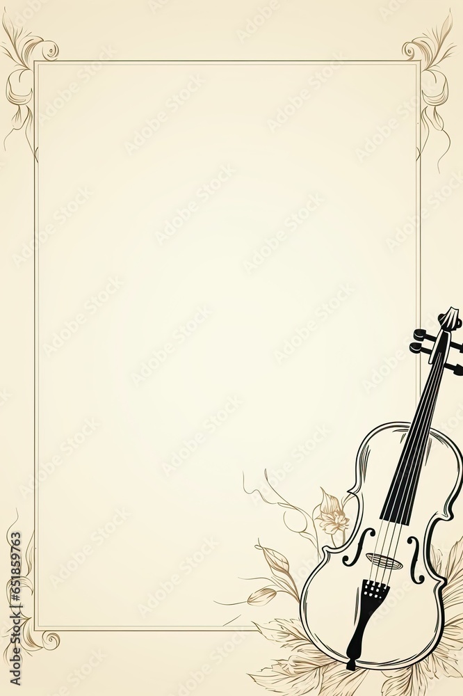 ภาพประกอบสต็อก Violin frame (vertical view) on light beige background ...