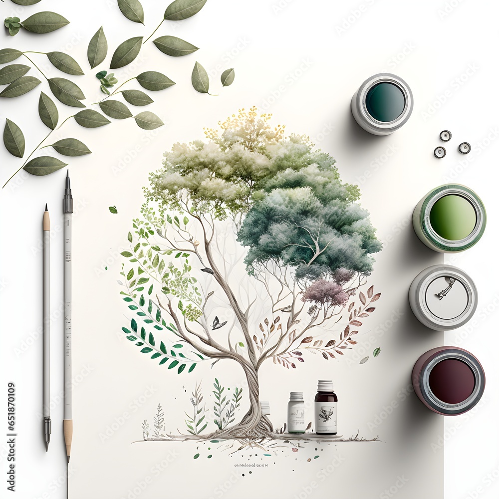 colour line art for a sustainable brand illustration neutral colours ...