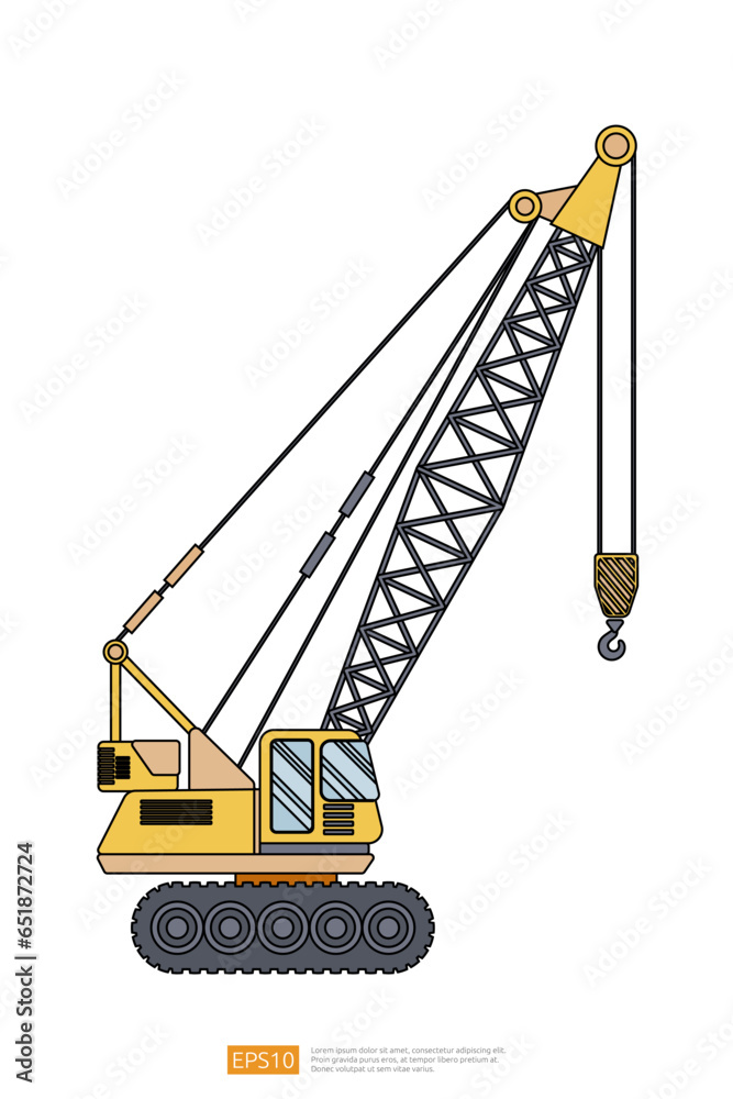 Lifting crane vector illustration on white background. big heavy ...