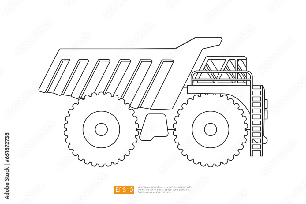mining dump truck tipper vector illustration on white background ...
