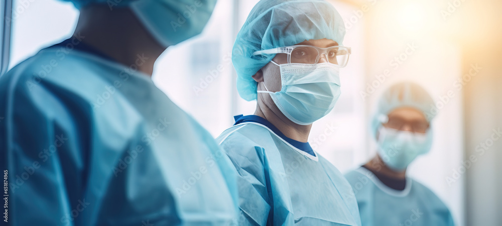 Medical doctor ER team, medical clinic room background for emergency ...