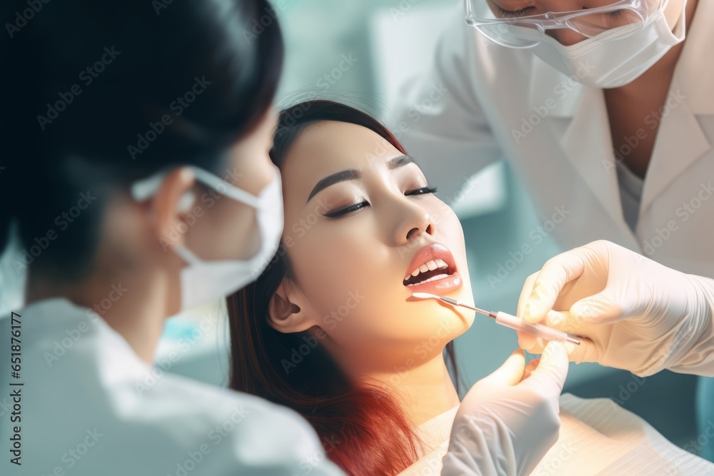 Dentist Examining a Patient's Teeth, dental checkup, oral hygiene ...