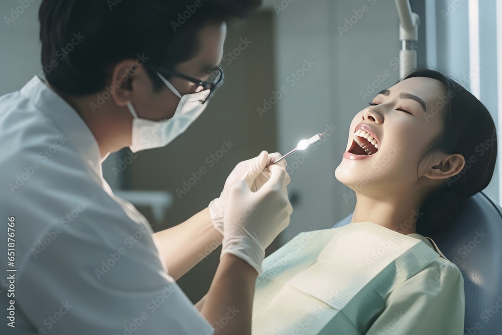 Dentist Examining a Patient's Teeth, dental checkup, oral hygiene ...