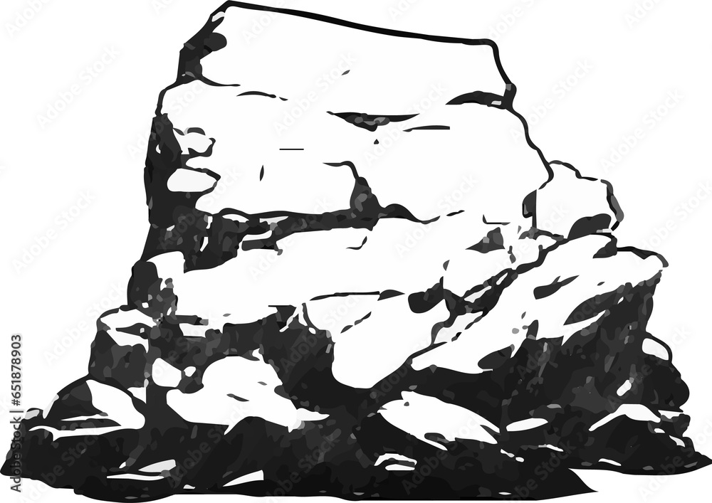 plies of rock comic drawing lines dry ink for decorated scene generated ...