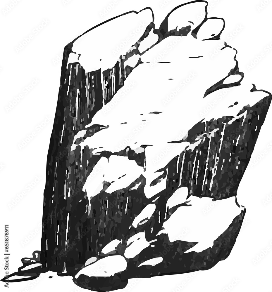 plies of rock comic drawing lines dry ink for decorated scene generated ...