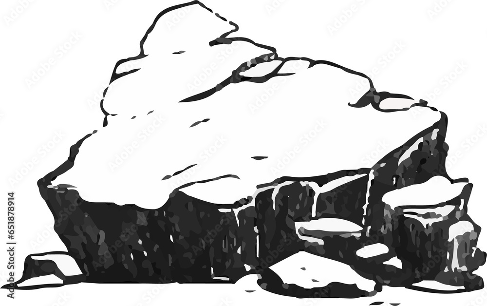 plies of rock comic drawing lines dry ink for decorated scene generated ...