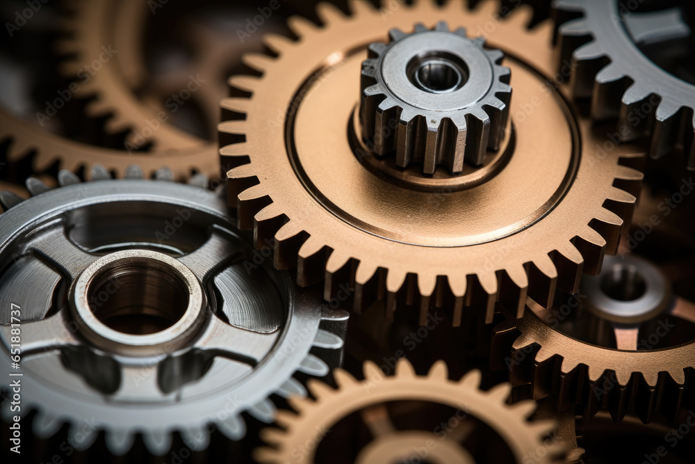 Interlocking Gears in Mesmerizing Close-Up: An Intricate Dance of ...