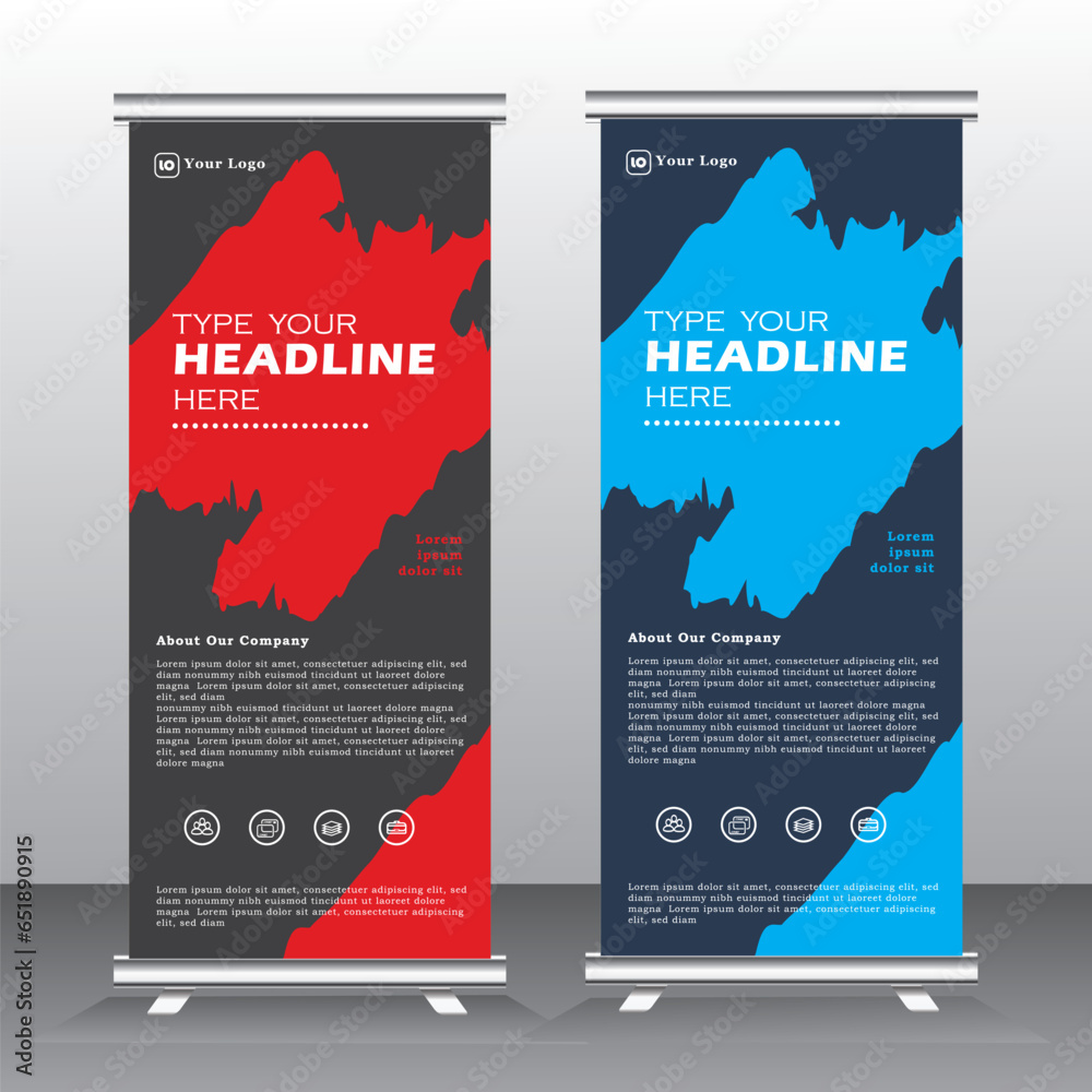 roll up banner design template, vertical banner template design for ...