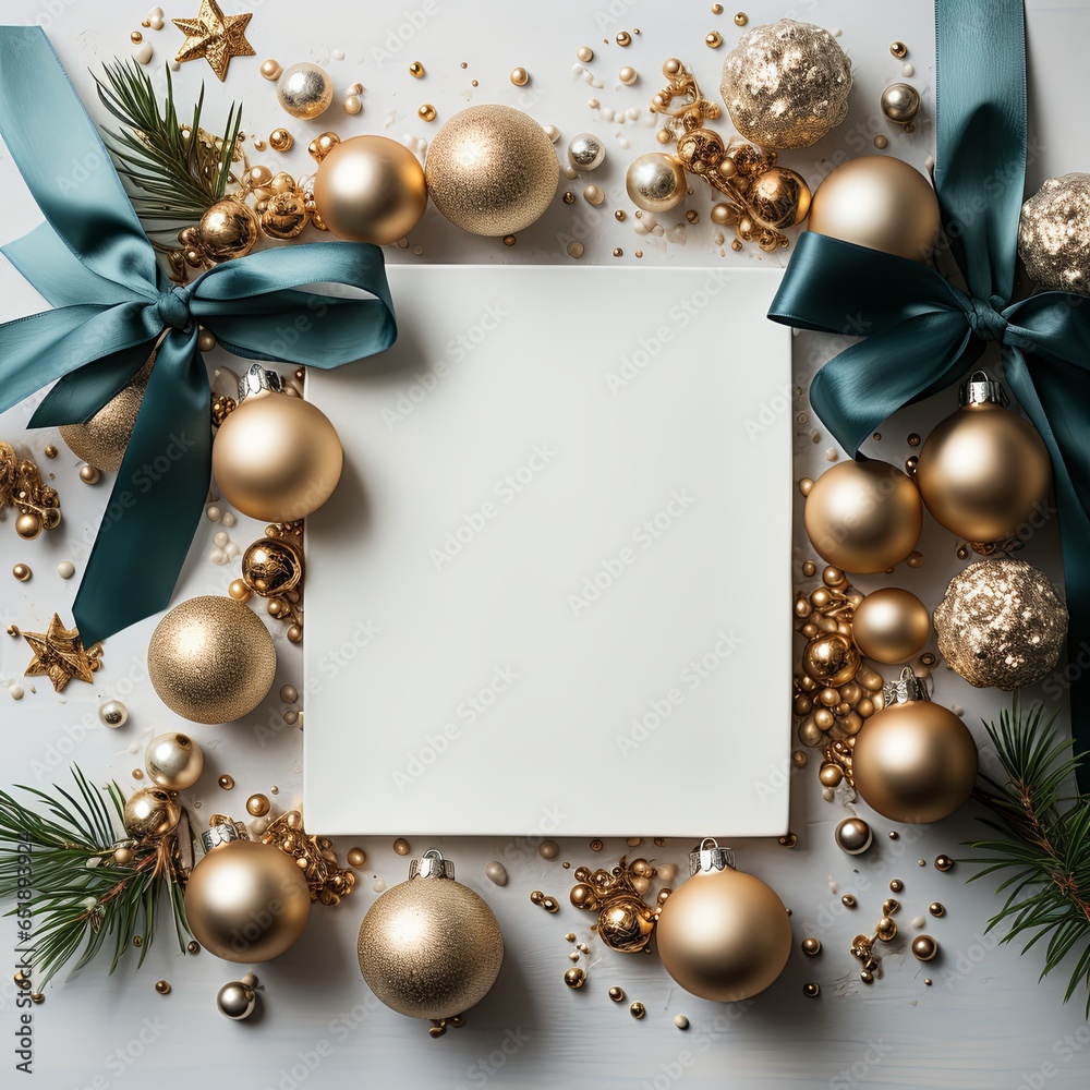 white canvas invitation template mockup christmas festive greeting card ...