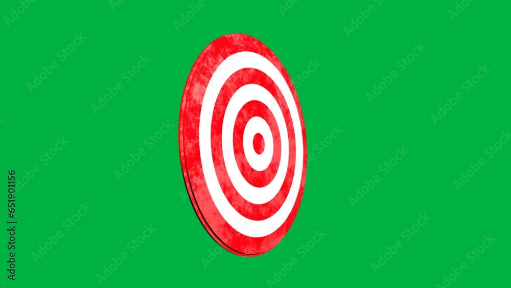 animation of round target appears and the arrow hits it. shot from side ...