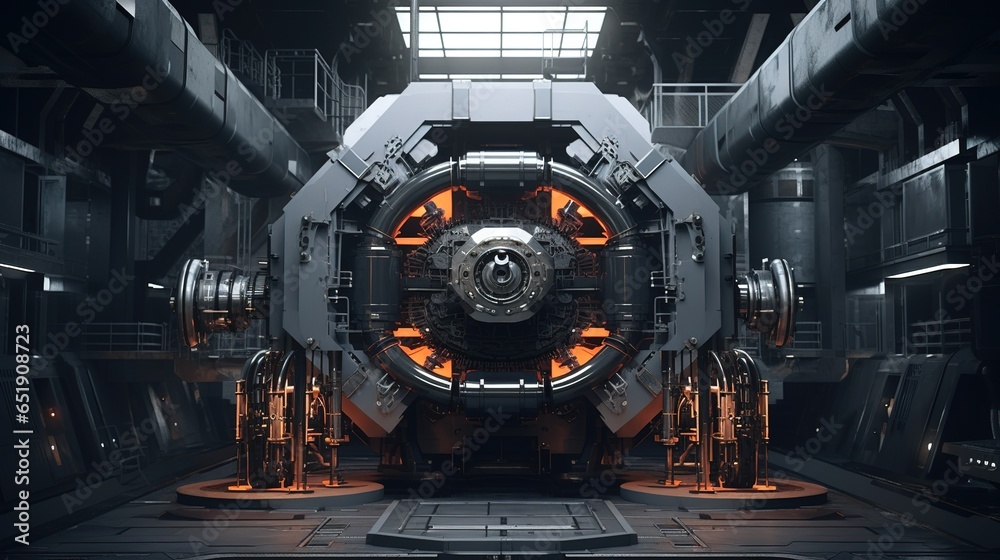 nuclear zone, inside an industrial building..laboratory. Space base ...