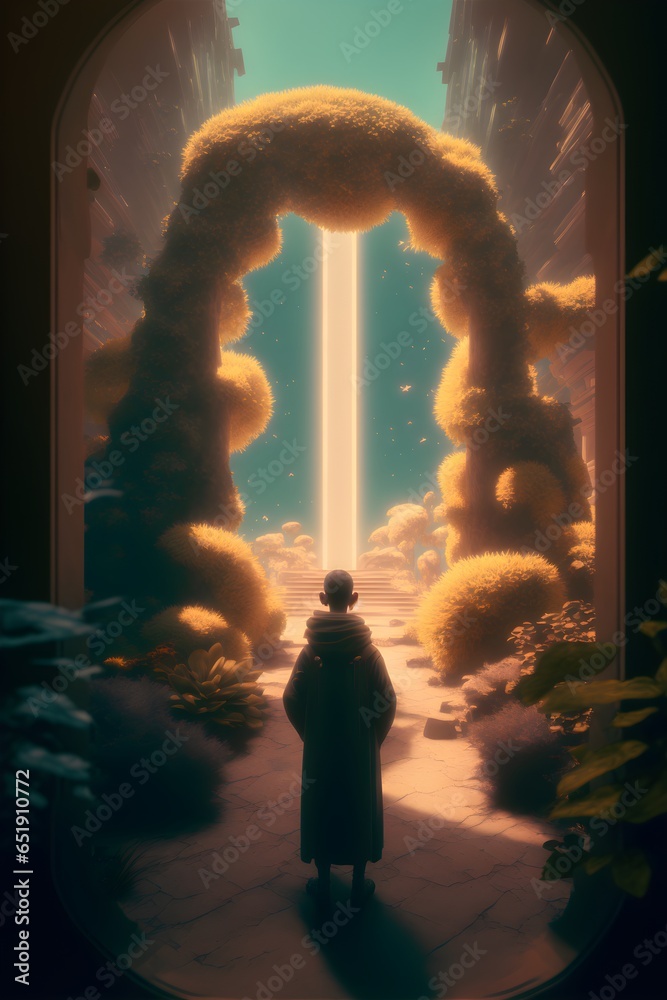 open portal vibrant color scene movie still 8k beautiful greenery ...