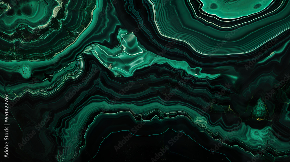 Emerald green marble stone with silver vein. A vivid graphite-textured ...