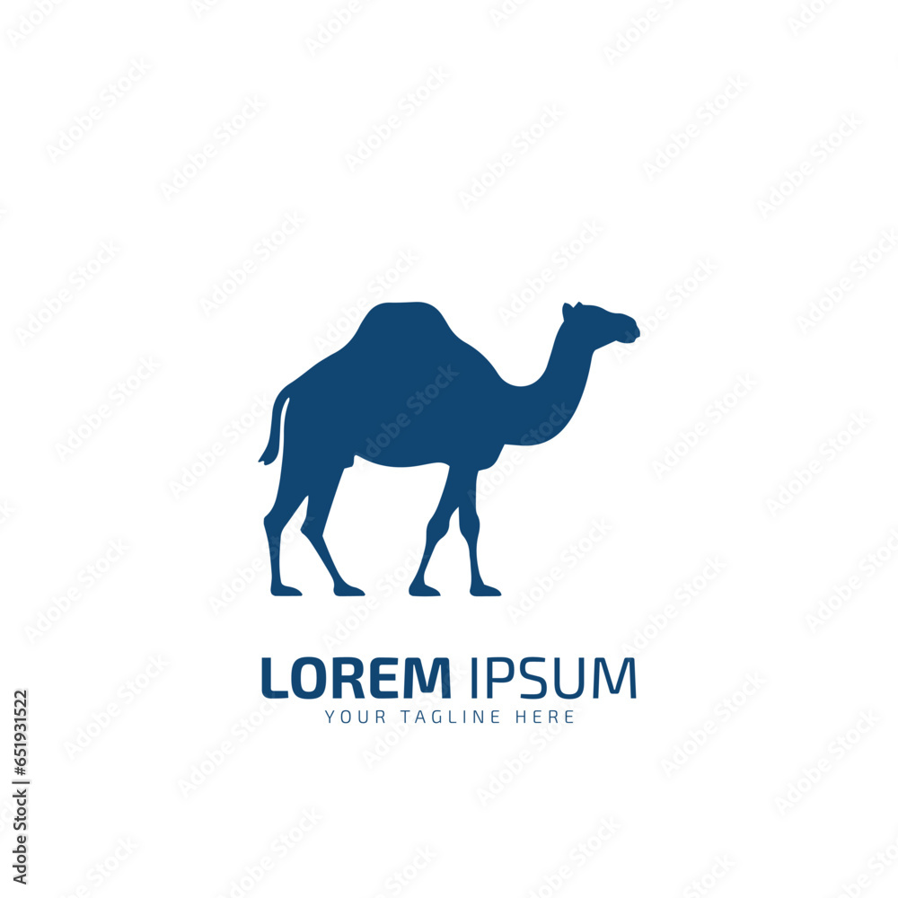 Camel symbol blue camel on white background. vector design template for ...