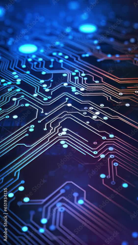 Vertical video abstract technological background from a fiber optic ...