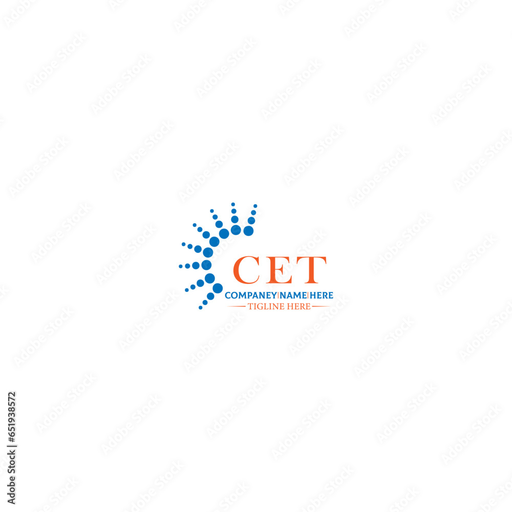 Vetor de CET letter logo design in 3 style. CET polygon, circle ...