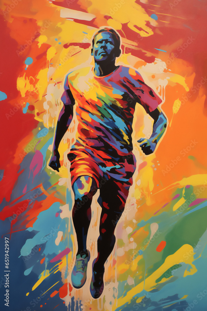 Illustrazione Stock Male athlete runner doing a training exercise for a ...