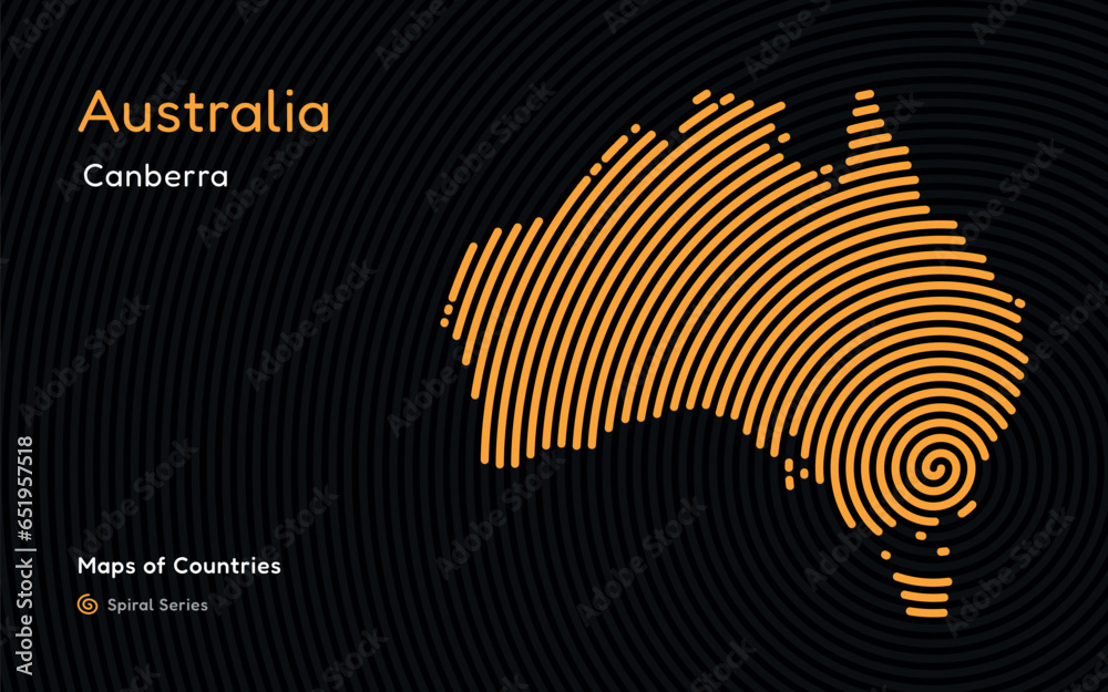 Creative map of Australia. Political map. Canberra. Capital. World ...