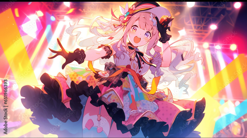 cute anime girl idol poses beautiful and cute clothes with generative ...