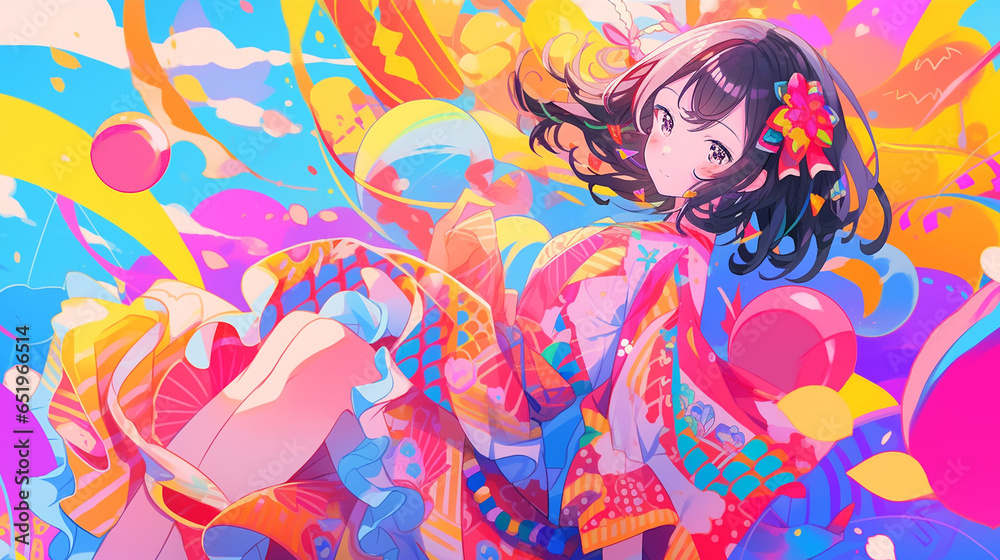 cute anime girl idol poses beautiful and cute clothes with generative ...