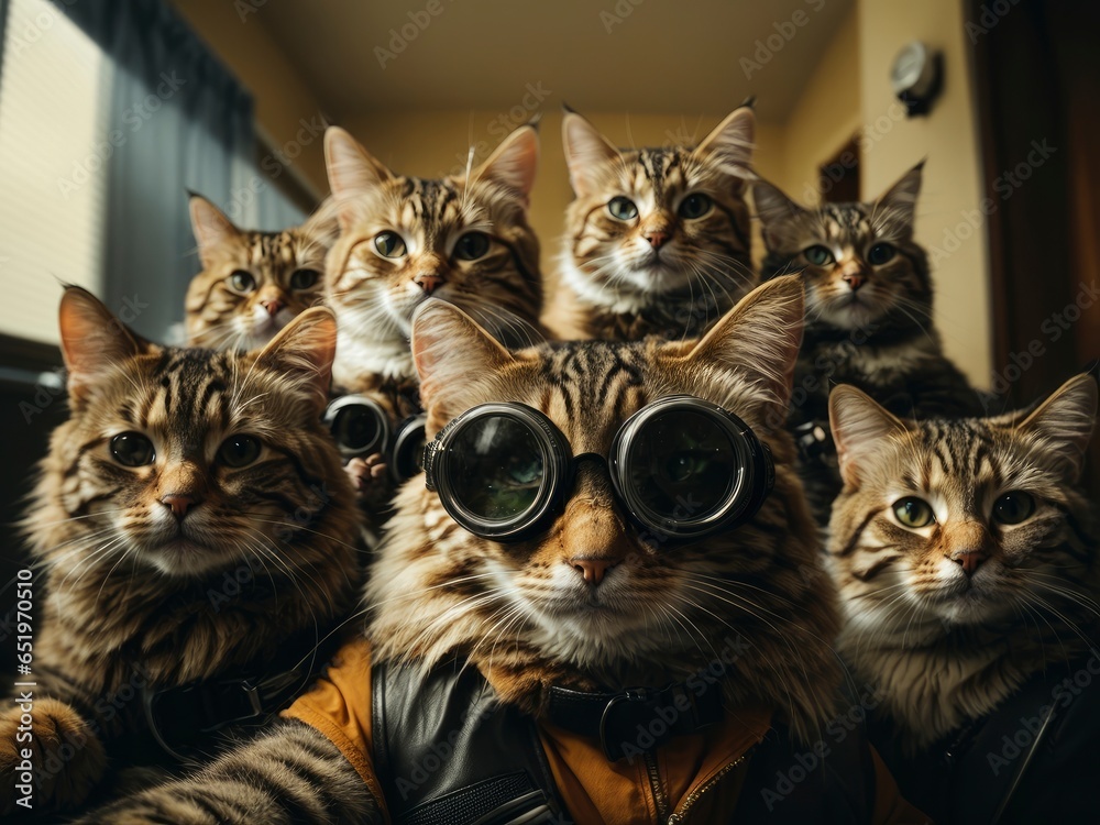 Cat in Pub Bar Chill Party Background Alpha Cats with Sunglasses Cats ...