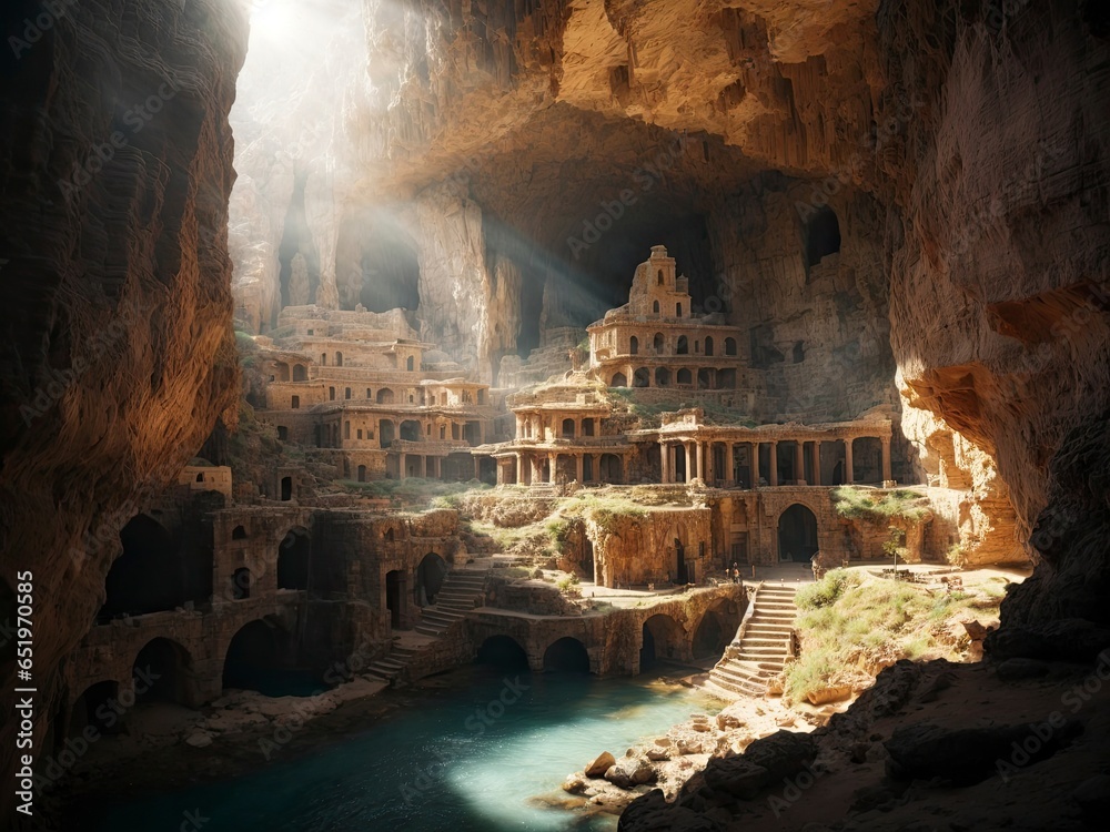 Ancient Lost City Inside Cave Concept Ancient civilization of Maya ... Ancient Lost City Inside Cave Concept Ancient civilization of Maya ...
