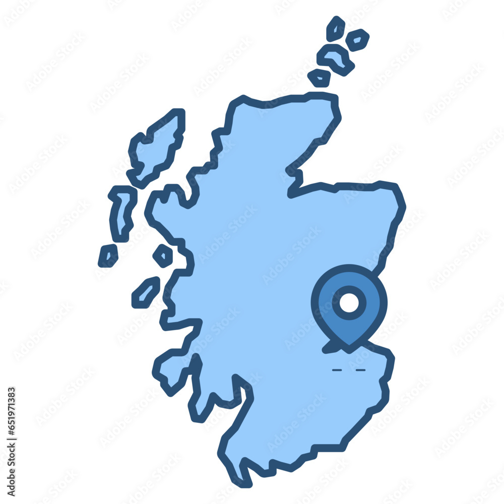 scotland map illustration Stock Vector | Adobe Stock