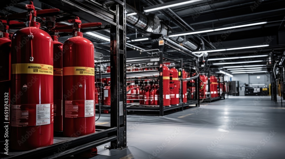 Emergency Preparedness: Powerful Fire Extinguisher System in Industrial ...