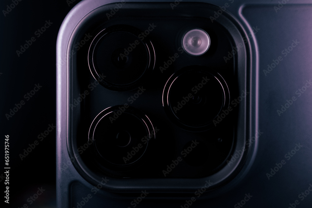 iPhone 14 Pro camera module. Back side of iPhone 14 Pro. iPhone 14 Pro ...