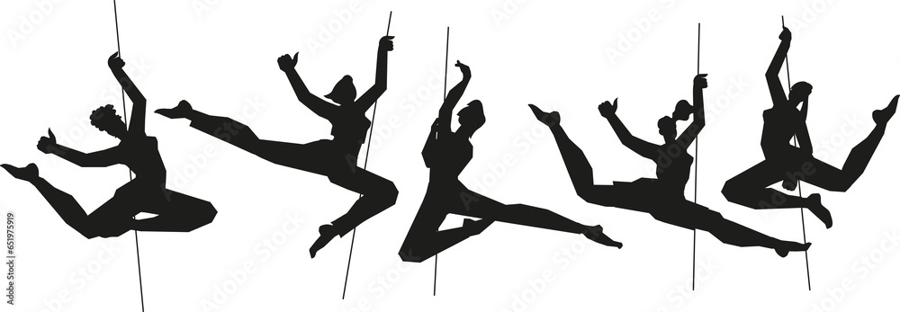Pole dancers female silhouettes. Pole dance, form of dance and fitness ...