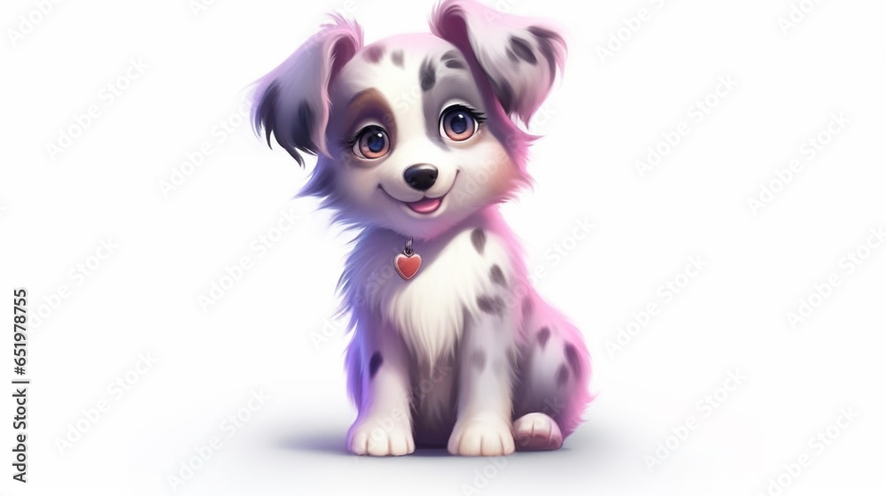 cartoon Australian Shepherd dog by kee keon zhi on a.Generative AI ...