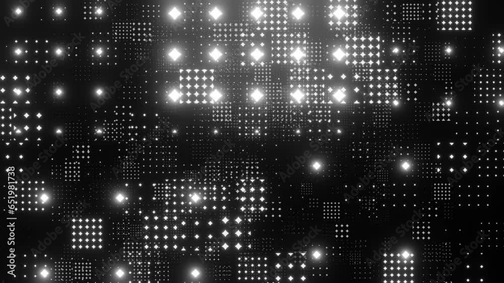 Seamless loop abstract global digital network. Black and white Network connection structure ...