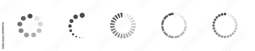 Circular Loading Buffering Icons Vector Video Ready for Animation Gif ...