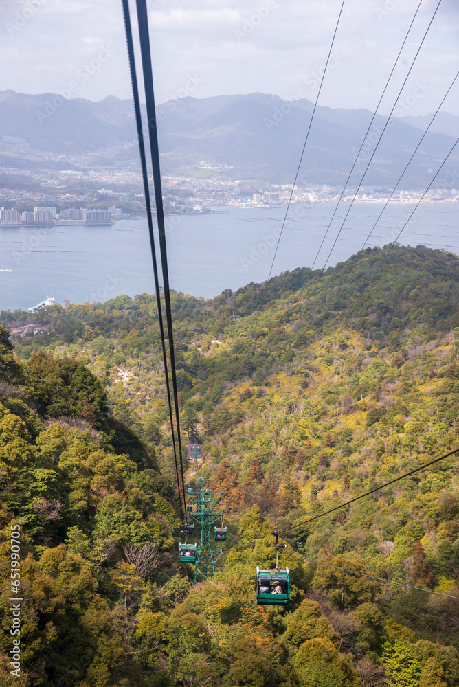 The Miyajima Ropeway, climbing Mount Misen of Miyajima Island. Stock ...