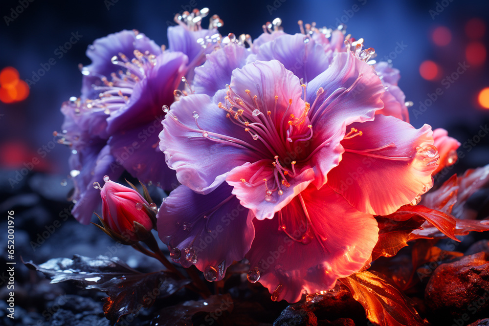 Pink glitter roses against black background. Purple roses background ...