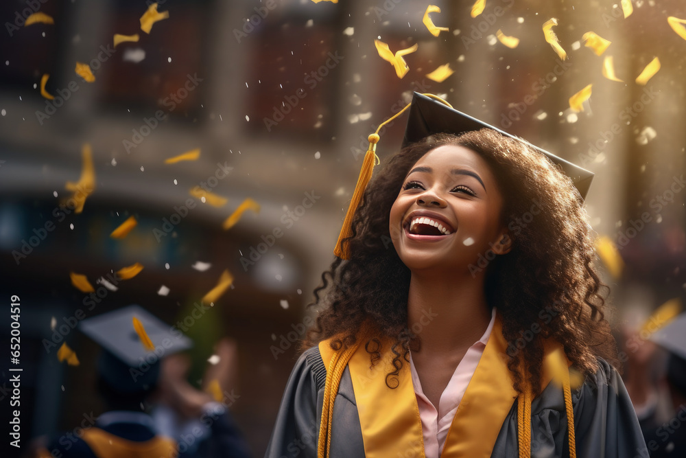This image captures the happiness of an African American girl on her ...