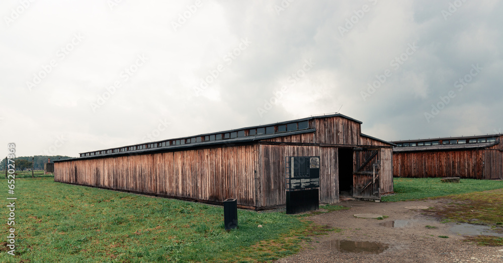 Auschwitz, Poland, September 18, 2021: Camp barracks where prisoners ...