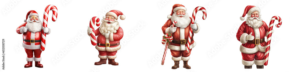 Santa Claus with Candy Cane clipart collection, vector, icons isolated ...