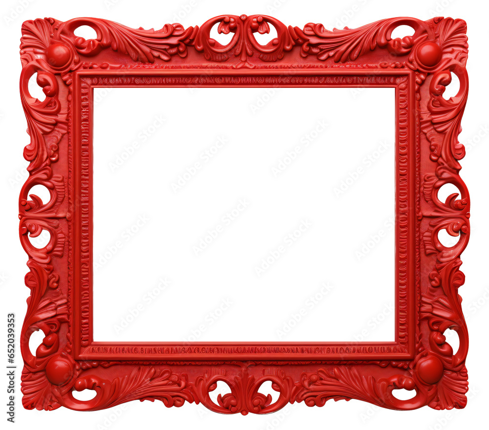 Red frame isolated on the transparent background PNG. Stock ...