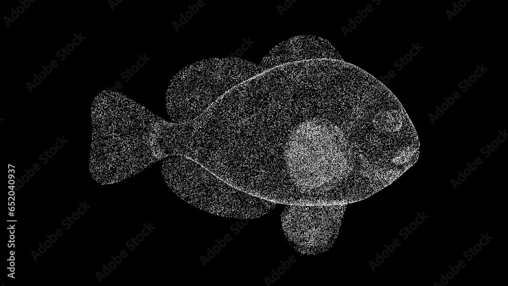 3D Common Carp on black background. Underwater life concept. River ...