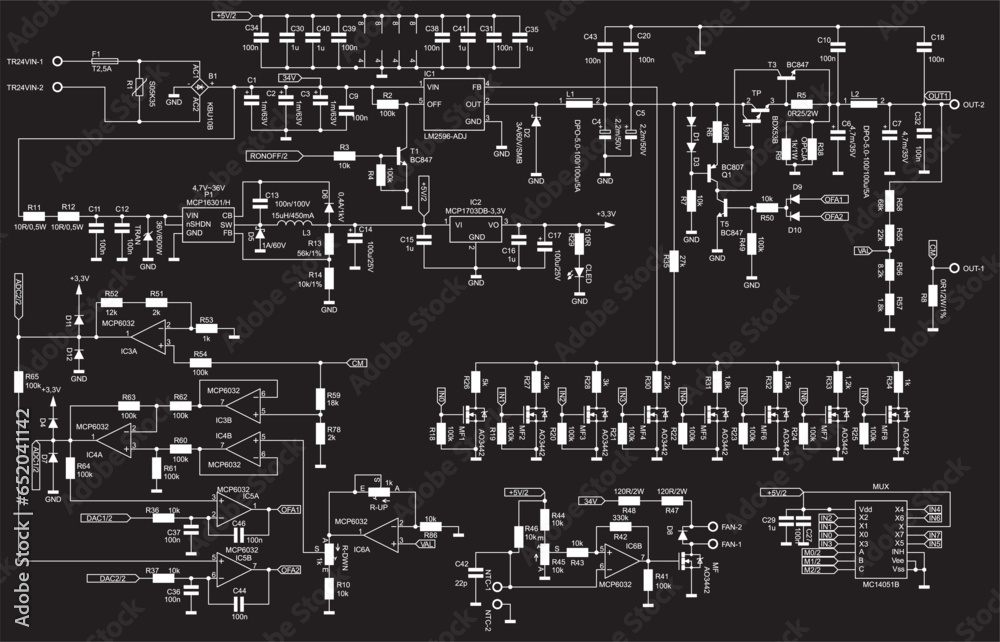Schematic diagram of electronic device. Vector drawing electrical ...