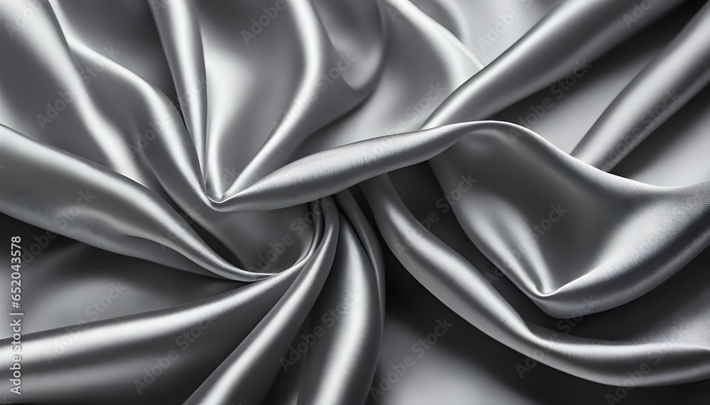 beautiful elegan Grey silk satin fabric background with waves and folds ...