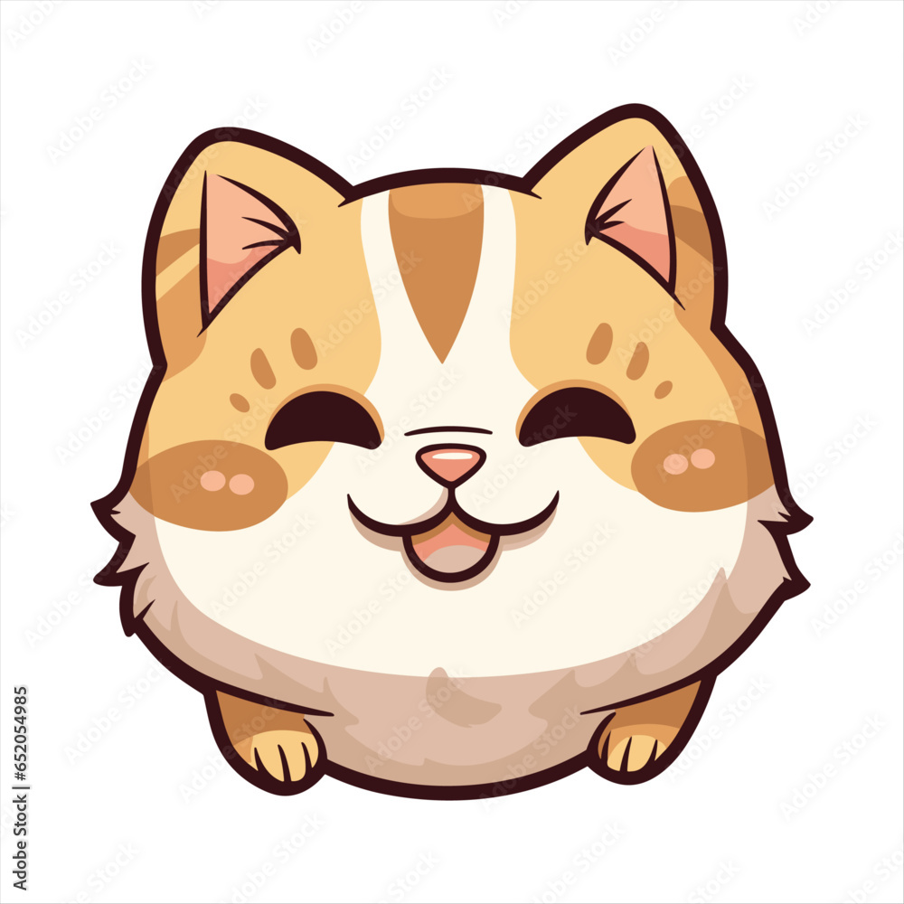 Cute Cyprus Cat Breed Colorful Watercolor Funny Face Cartoon Kawaii ...