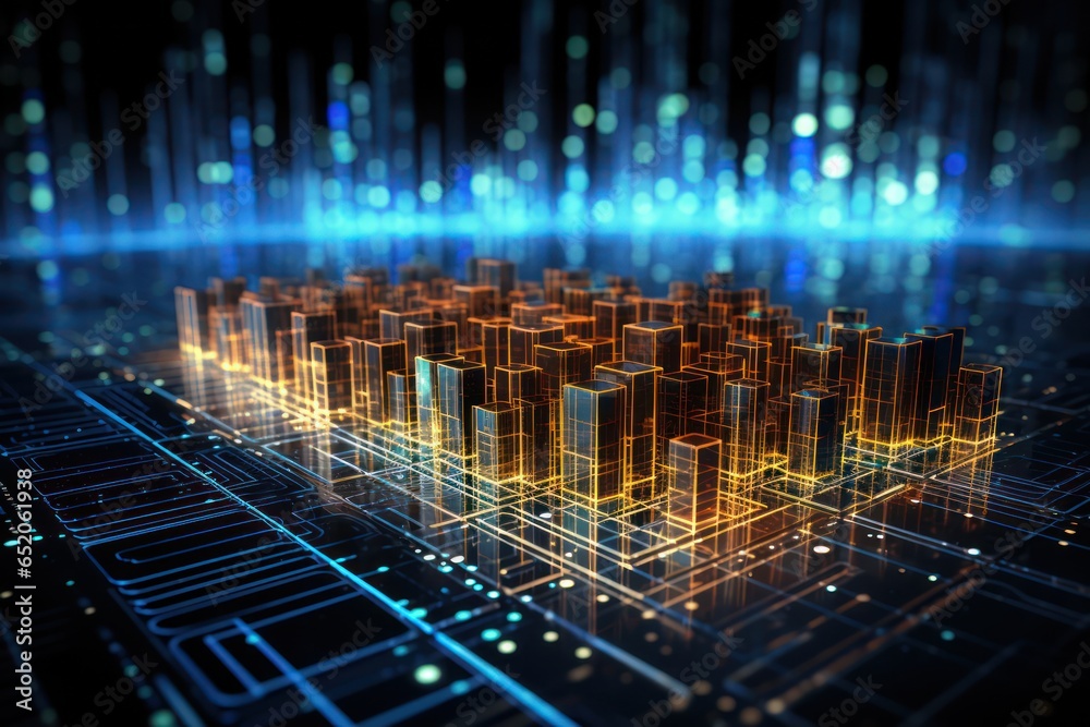 High Tech Background depiction of the Big Data process, showcasing data ... High Tech Background depiction of the Big Data process, showcasing data ...