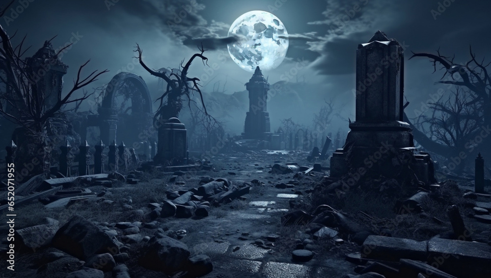 Fear death grave cemetery background moon horror halloween tomb dark ...