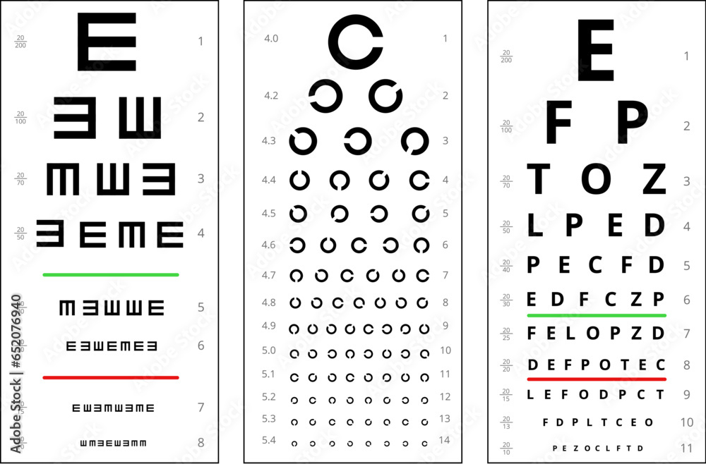 Eyes test chart, medical optical eye exam. Vision health examination ...