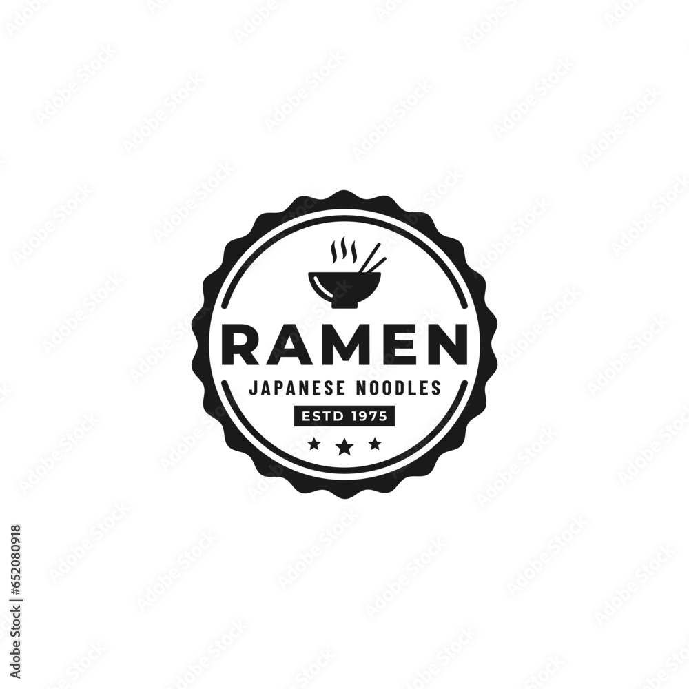 Japanese noodles logo or ramen noodles logo vector isolated. Ramen logo ...