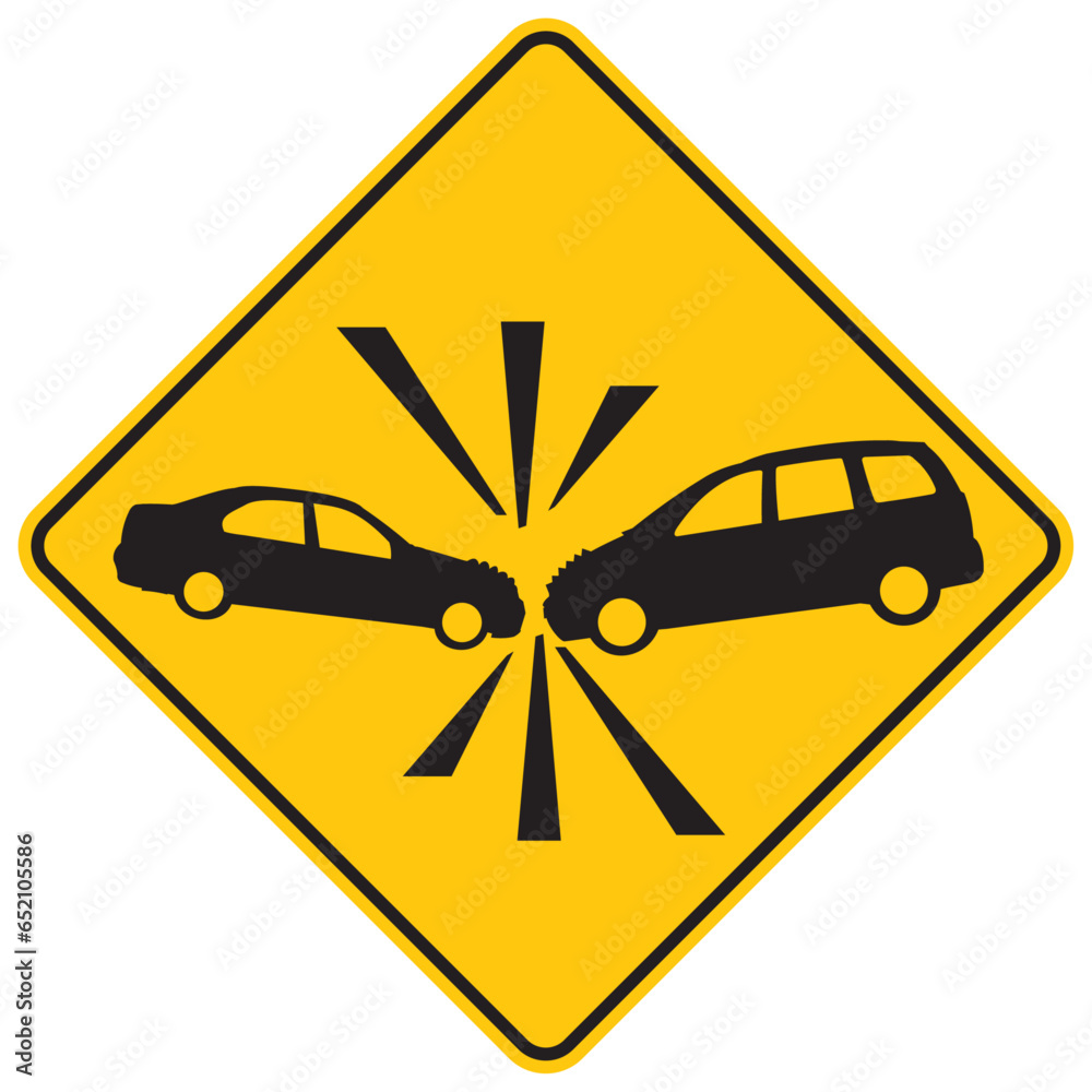 riesgo de accidente, icono, vector, símbolo, silueta, ilustración ...