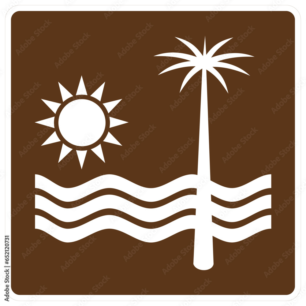 playa, icono, vector, símbolo, silueta, ilustración, señal, café ...