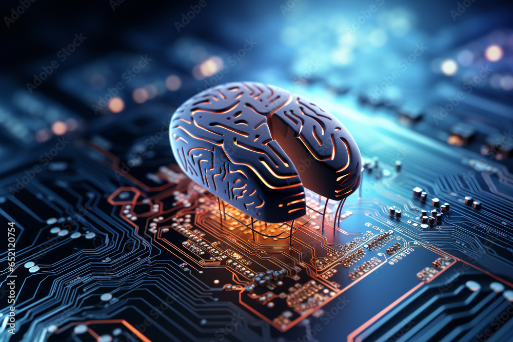 human brain, with its intricate circuit board, remarkable amalgamation ...